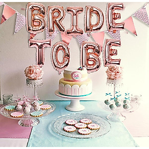 BINQOO Bride to Be Bachelorette Party Kit Rose Gold Banner Miss to Mrs Foil Balloons Bride to Be Sash for Bridal Shower White Confetti Balloons Engagement Wedding Party Decor Set