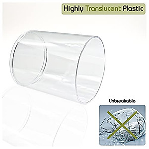 Qihomy 10-Ounce Qtip Holder Dispenser for Cotton Balls, Cotton Swabs, Cotton round pads, Clear Plastic Apothecary Jar Set for Bathroom Canister Storage Organization, Dresser Organizer (2 Pack)