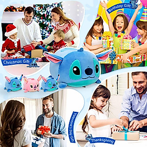 Teluhui 16.9 Inch Alien Plush - Cartoon Alien Mommy with 3 Baby Monster Stuffed Animal Plushie Pillow Plush for Fans Boys Girls