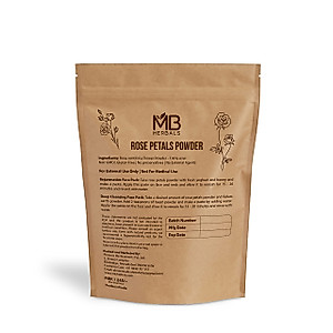 MB Herbals Rose Powder 100g (3.5oz) | For Face Packs & Facial Mask Formulations | 100% Pure & Natural | No Chemical Preservative | No Artificial Color | Rose Petals Powder