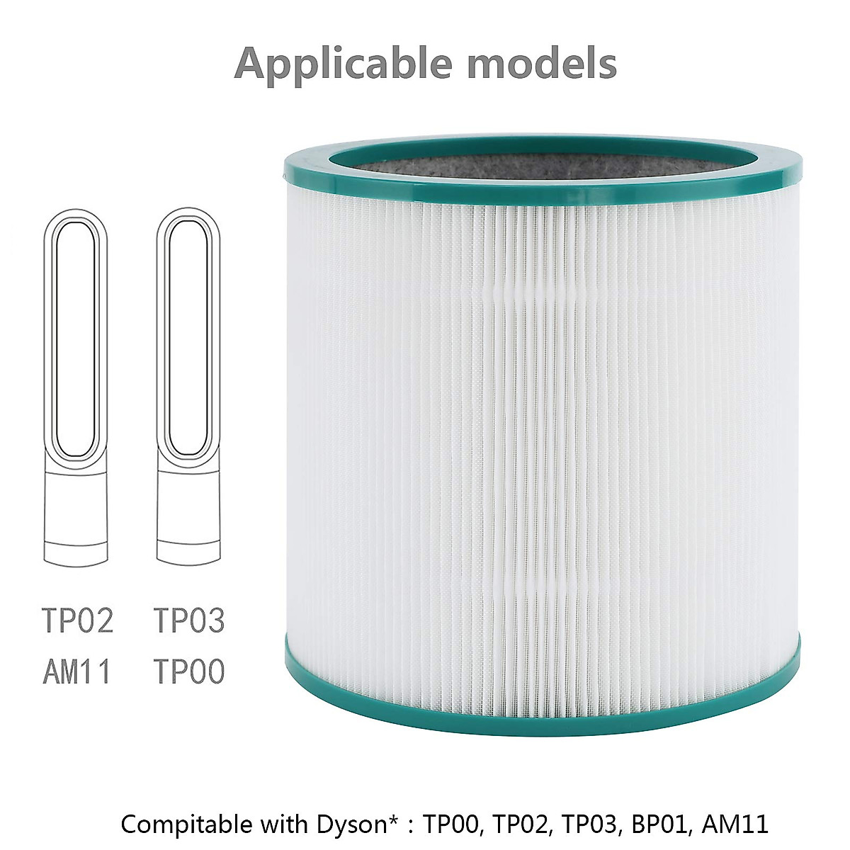 Filter Replacements for Dyson Tower Purifier Pure Cool Link TP01 TP02, TP03, BP01, AM11, Compare to Part 968126-03
