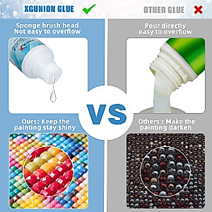 Diamond Painting Sealer 240ML Diamond Painting Glue with Spong Head 5D Diamond Painting Art Glue Sealer Accessories Permanent Hold & Shine Effect for Diamond Painting and Puzzles(8 OZ)