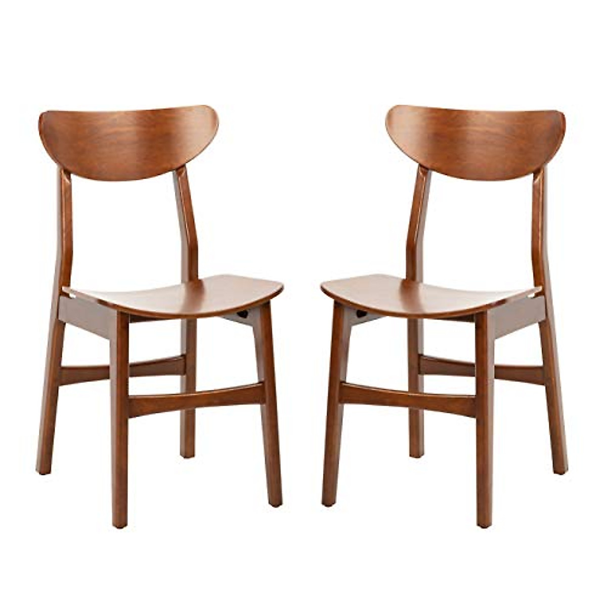 Safavieh Home Lucca Retro Walnut Dining Chair, Set of 2