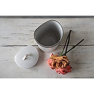 Creative Co-Op Stoneware Food Storage Container with Reactive Glaze Canister, White