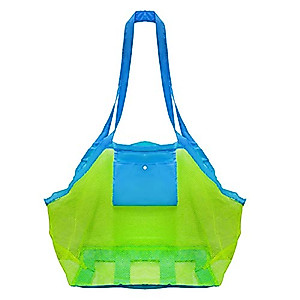 Mesh Beach Toys Bag Extra Large Beach Bags and Totes Sand Tote Bag Storage Bags Children Toys Beach Toy Organizer Kids Sand Toys Collector Perfect for Holding Toys Stay Away from Sand