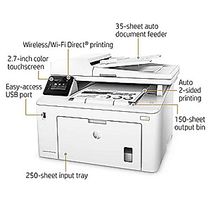 HP LaserJet Pro MFP M227fdw Wireless Monochrome All-in-One Printer with built-in Ethernet & 2-sided printing, works with Alexa (G3Q75A)