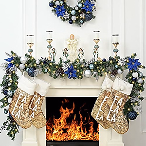 WBHome Pre-lit 9 Feet/108 Inch Christmas Garland, Navy Blue & Silver Lighted Garland with 50 LED Lights for Indoor Outdoor Xmas Decor Holiday Decorations, Battery Operated (Batteries NOT Included)