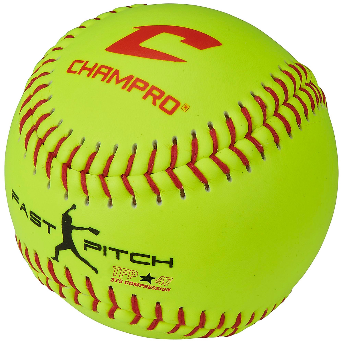 Champro 11” Unaffiliated Practice Fastpitch Softballs, Optic Yellow Leather Cover, Pack of 12