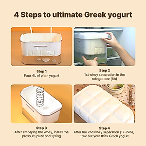 [Bear Greeks] 1 Gallon Gguduck Maker with Ultra Fine Nylon Mesh Strainer, Whey separator, 1 gallon of thick and creamy greek yogurt, eco-friendly materials container