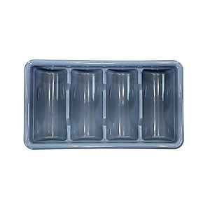 Farag Janitorial Cutlery Bin | Flatware Bin 4 Compartment Plastic | Commercial Cutlery Box Gray | Polypropylene Plastic.