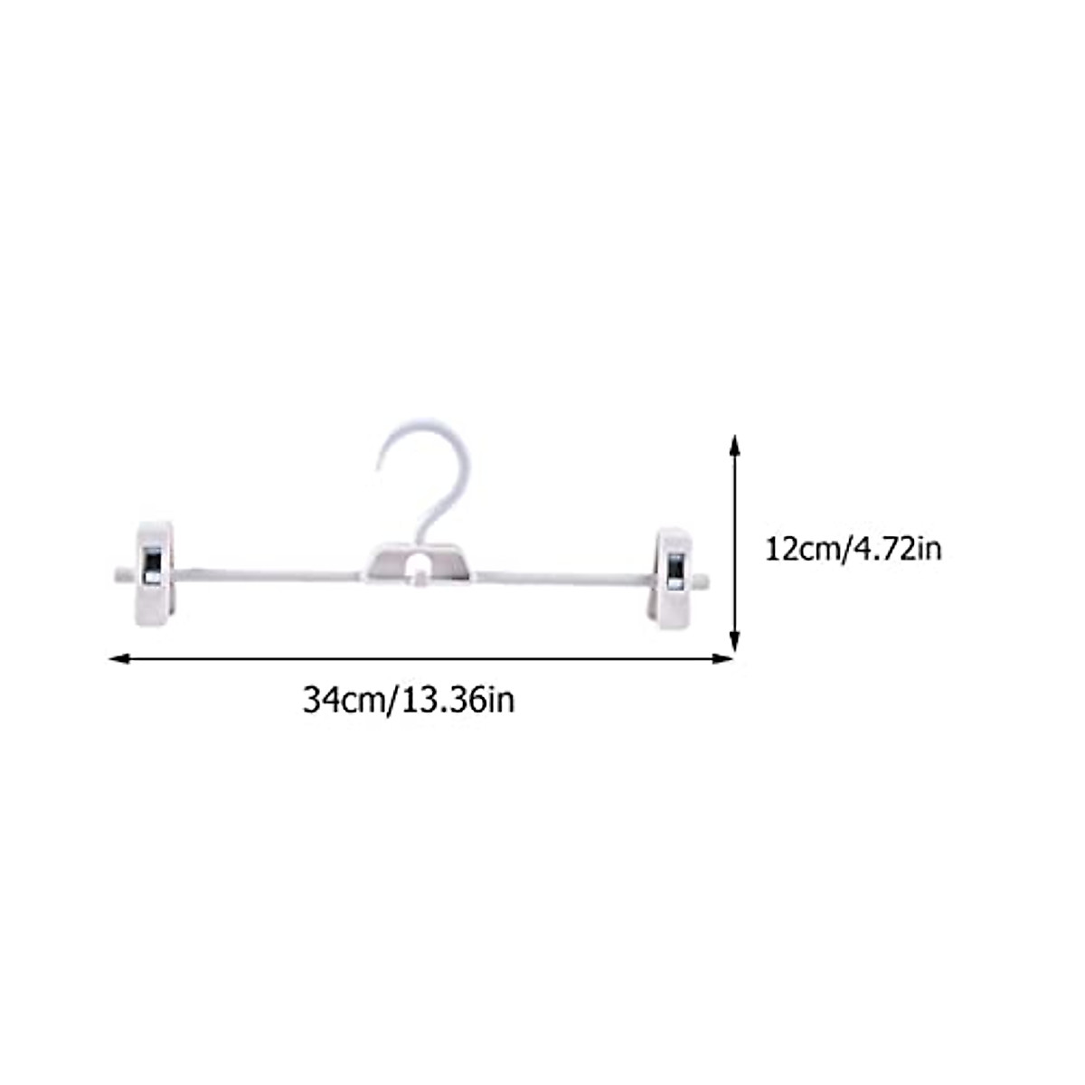 OUNONA Multifunction Space- Clothes Drying Saving Plastic White Space Hook Clip Adjustable Creative Rack Swivel Slip Pant Durable Clothing Stackable Slacks Hangers with Beige Tier On