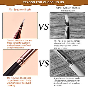 Duo Eyebrow Brush, Spoolie Brush and Angled Brow Brush Eyelash Brush for Eye Makeup. (5pcs, Black)