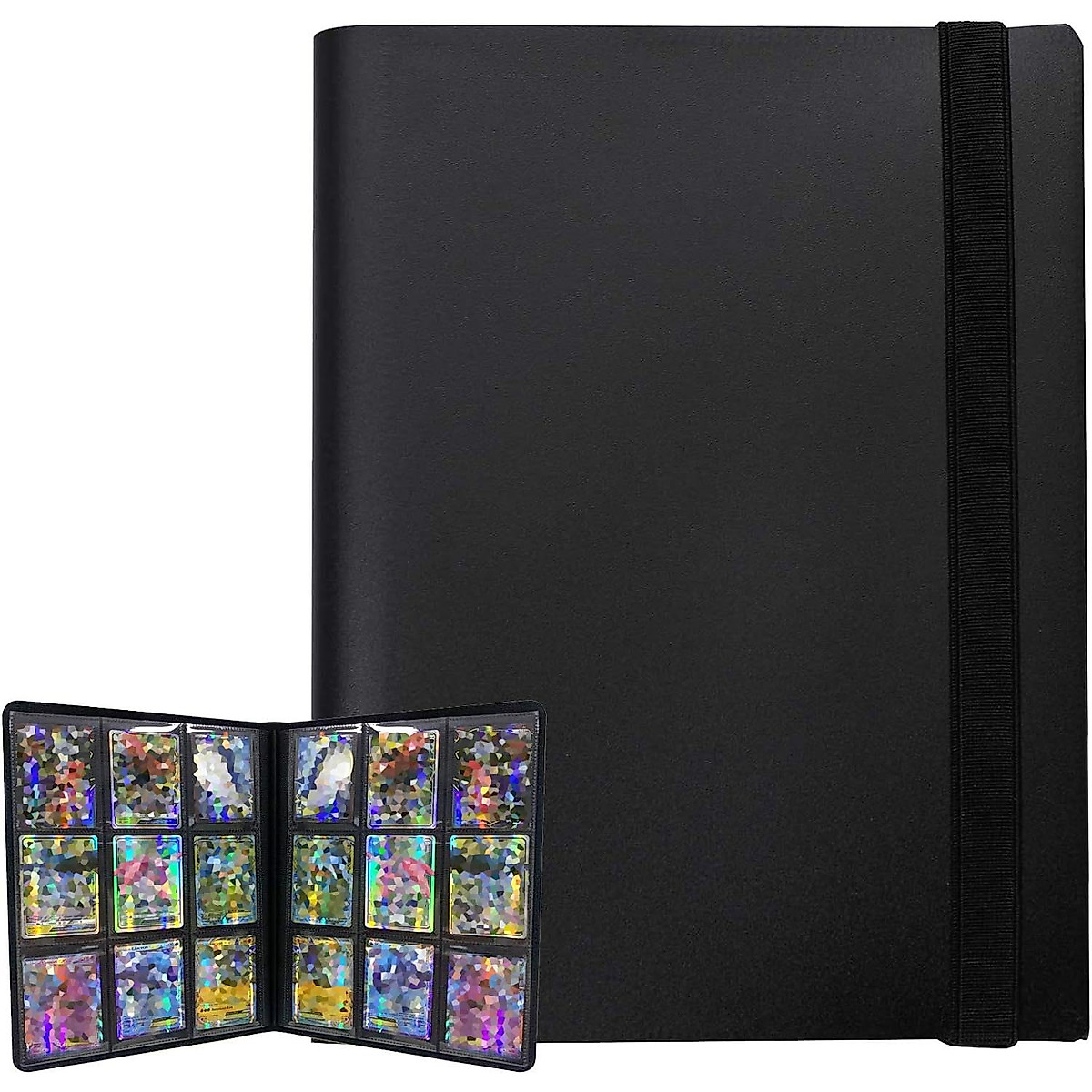 PKMLIFE Trading Card Binder Holder, 9 Pockets Album Sleeves for Baseball Yugioh MTG Cards, Collectable Sports Card Binder Storage Protection, 20 Pages Put up to 360 Cards (Black)