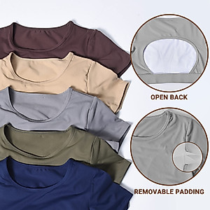 VOYJOY Women Open Back Tee Women's Backless T-Shirts Short Sleeve Crop Tops for Womens Workout Gym Shirt Going Out Top