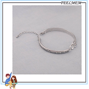 FEELMEM Daughter-in-Law Gift Bracelet You Were Hand Chosen by My Son and Are Like A Daughter to Me Gift for Daughter in Law(Bar bracelet silver)