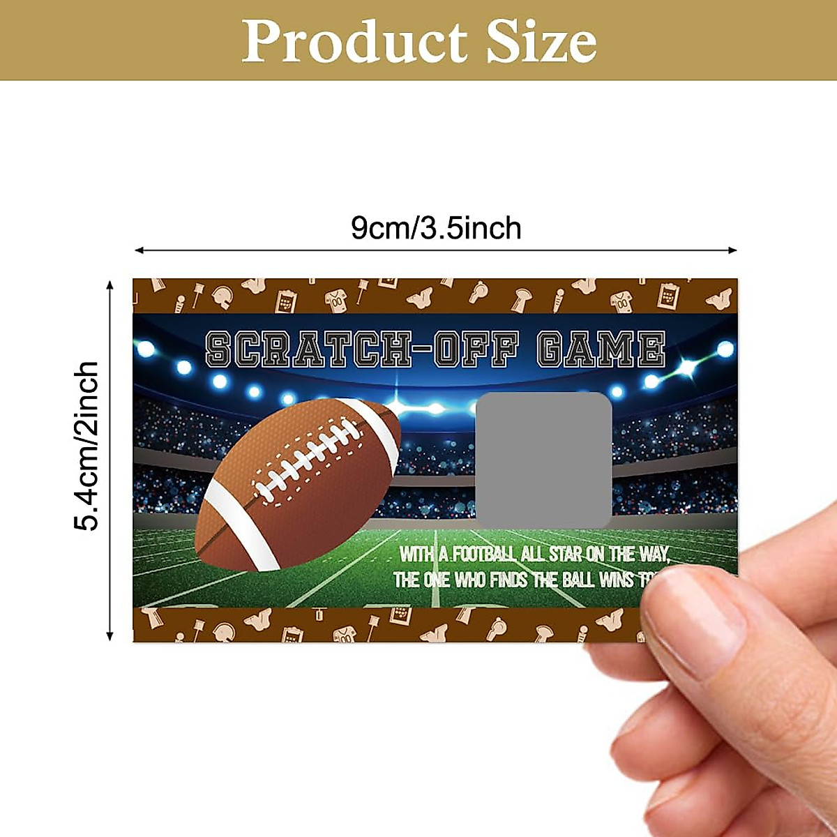 Haizct 50 Pack Football Theme Scratch Off Game, Rugby Football Scratch Card for Baby Shower Birthday Party Lottery Game Group Games, Gifts for Football Lovers, Baby Shower Idea