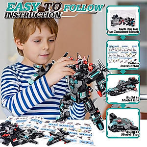 LUKAT Robot Building Toys for Boys Age 6 7 8 9 10 11 Year Old, 577 PCS STEM Toy Kit, 25-in-1 Building Bricks Educational Construction Set Engineering Toys, Activities Learning Gift for Kids
