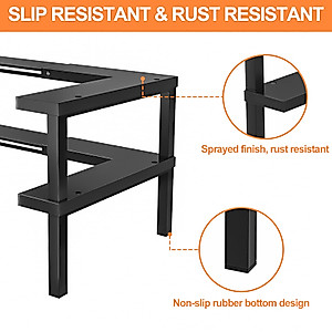 Mystozer Metal Kitchen Spice Rack, Spice Organizer for Cabinet with Double-Layer Expandable, Seasoning Rack for Countertops, Pantries and Cabinets (Black)