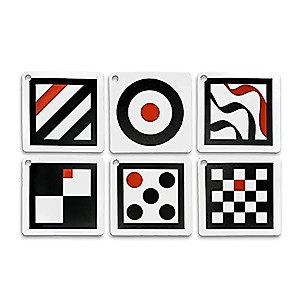 Smarty Baby Bundle - 5 Black, White and Red Infant Toys, Newborn Baby Gifts