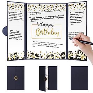 Idealmuzik Birthday Guest Book Alternative Decorations for Men Women,Party Signature Certificate,Happy Birthday Decorations,Birthday Party Supplies Gift Sign