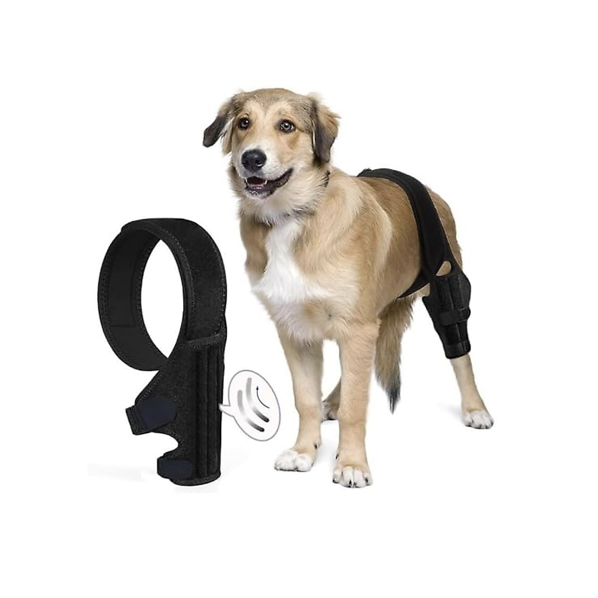 Dog Knee Brace for Torn ACL Hind Leg - Adjustable Leg Support for Hip Dysplasia, Dog Arthritis, Inflammation, Luxating Patella - Comfortable and Durable Dog Leg Braces for Back Leg - Black (Small)