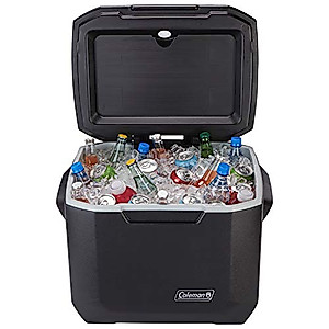 Coleman Rolling Cooler | 50 Quart Xtreme 5 Day Cooler with Wheels | Wheeled Hard Cooler Keeps Ice Up to 5 Days, Black