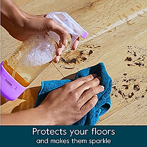 Grove Co. Floor Cleaner Refill Concentrate (2 x 1 Oz) + 1 x Durable Glass Spray Bottle (16 Oz) Plant-Based Cleaning Supplies Bundle, No Plastic Waste, 100% Natural Orange & Rosemary Scent