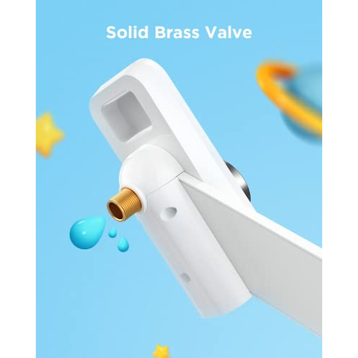 Ciays Toilet Bidet Non-Electric Bidet Toilet Attachment Dual Nozzles for Frontal/Rear Wash, Adjustable Pressure Control, Sliver/White