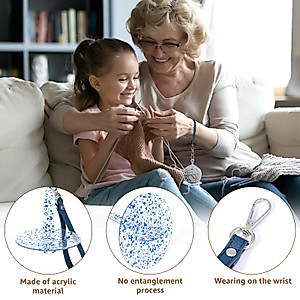 US 2Pcs Wrist Yarn Holder Portable Yarn Holder with Wrist Strap Acrylic Wrist Yarn Spinner Detachable Yarn Ball Holder Lightweight Crochet Yarn Holder Handheld Yarn Holder for Crocheting Knitting