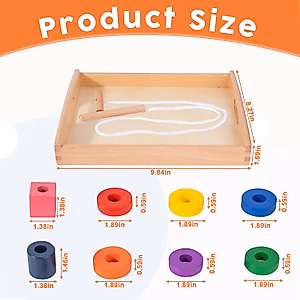Adena Montessori Lacing with Tray Educational Stringing Bead Set for Fine Motor Skills Development Baby Hands-on Ability Toys for 1-2 Years Old Toddlers