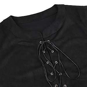 Arplvf Pirate Costume Men Renaissance Vest Medieval Costume Men Viking Ren Faire Vest Black Gothic Vest M