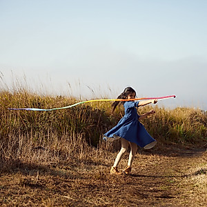Sarah's Silks Rainbow Streamer - 8' Long Twirling Ribbon Wand for Kids | Montessori and Waldorf Toys