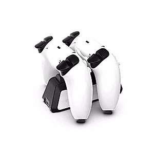 Newest Charging Station for PS5 Wireless Controllers, with LED Indicator, White, Fast Charing Dock for Dual Sense Playstaion 5 Controller with 80cm Short Charging Cord