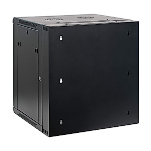 Aeons 12U Signature Double Section Wall Mount 19-inch Networking IT Cabinet Enclosure Hinged Swing Out 24-inch Depth Glass Door (Fully Assembled)