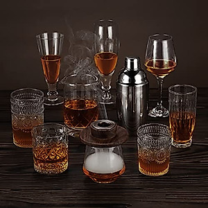 ALTERNIUM cocktail smoker kit with torch - full bourbon smoker kit to barrel age your next old fashioned - portable smoke infuser for cocktails - unique whiskey gifts for men (Butane not included)
