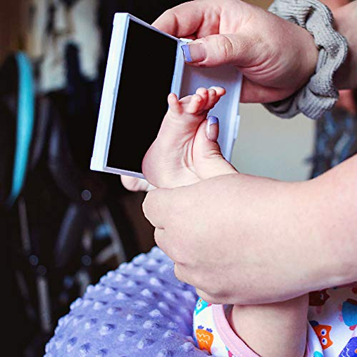 Hiverst Baby Keepsake Frame Kit, Shatterproof Baby First Year Frame in Delicate Package- Ideal Personalized Newborn Baby for Baby Shower, with Ink Pad Stamp & Stencil, 14.5" x 8.5"