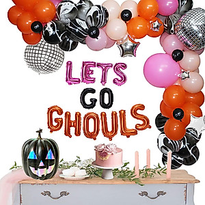 Halloween Bachelorette Balloons Arch Garland Kit, Lets Go Ghouls Halloween Balloon Arch with 22" 4D Disco Ball,Eyeball Balloons for Halloween Bachelorette Party,Spooky Good Time,Western Bridal Shower