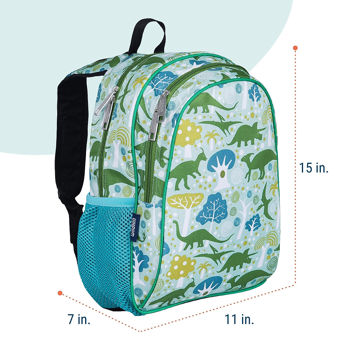 Wildkin 15-inch Kids Backpack – Durable, Padded, Adjustable for School & Travel - Dinomite Dinosaurs