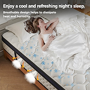 KauRelax Queen Size Mattress,14 Inch Queen Mattress in a Box,Hybrid Mattress with Gel Memory Foam & Individual Pocket Spring for Edge Support, Pressure Relief, Medium Firm,CertiPUR-US