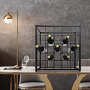OFILLES 25 Bottles Black Metal Wine Racks, Tabletop Freestanding Wine Bottle Holder, Countertop Wine Rack for Wine Bottle Storage, Pantry, Kitchen, Bar, Cellar,Basement.
