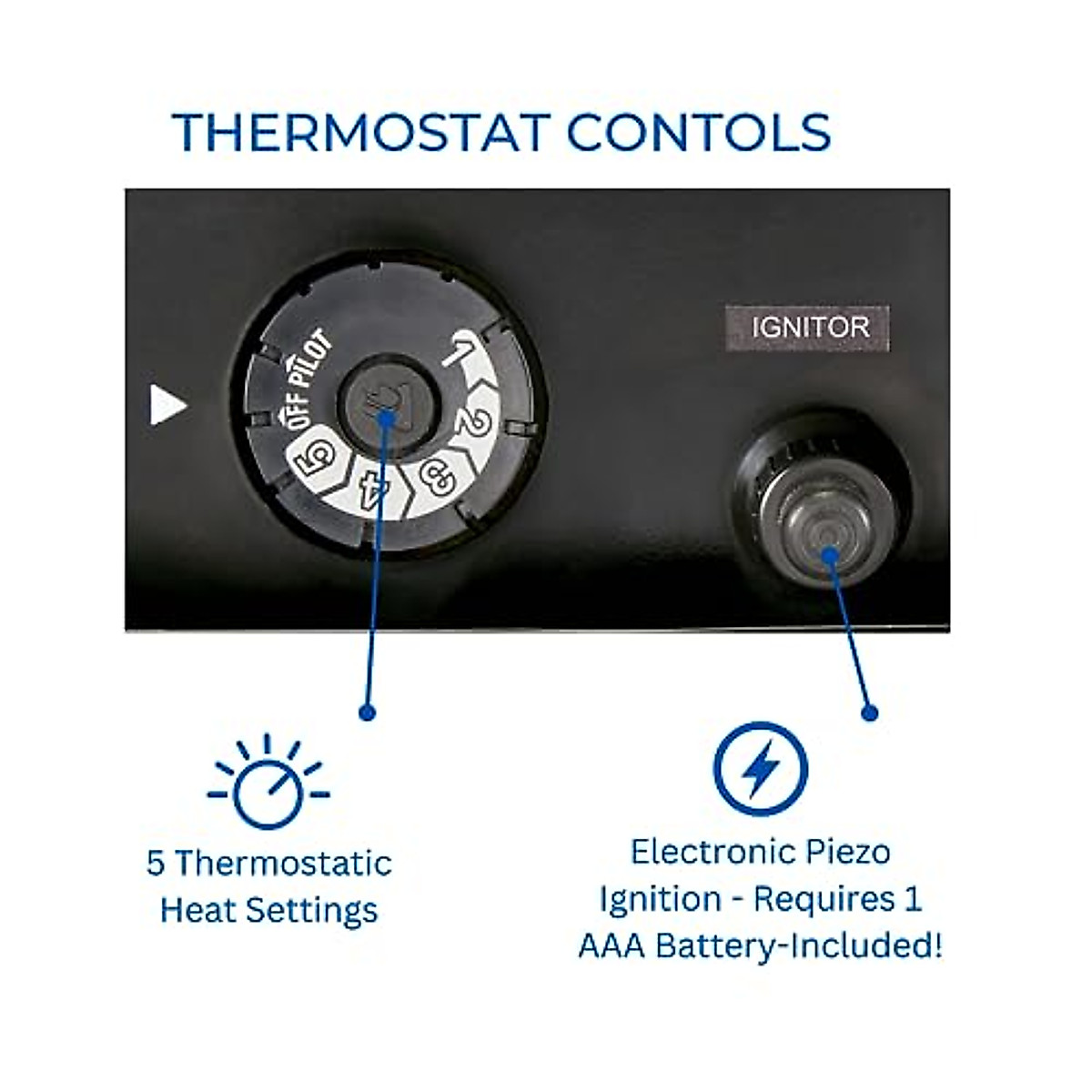 HearthSense VFL24T Dual Fuel Ventless Fireplace Logs Set with Thermostat, Use with Natural Gas or Liquid Propane, 32000 BTU, Heats up to 1100 Sq. Ft, Brown, 24 Inches