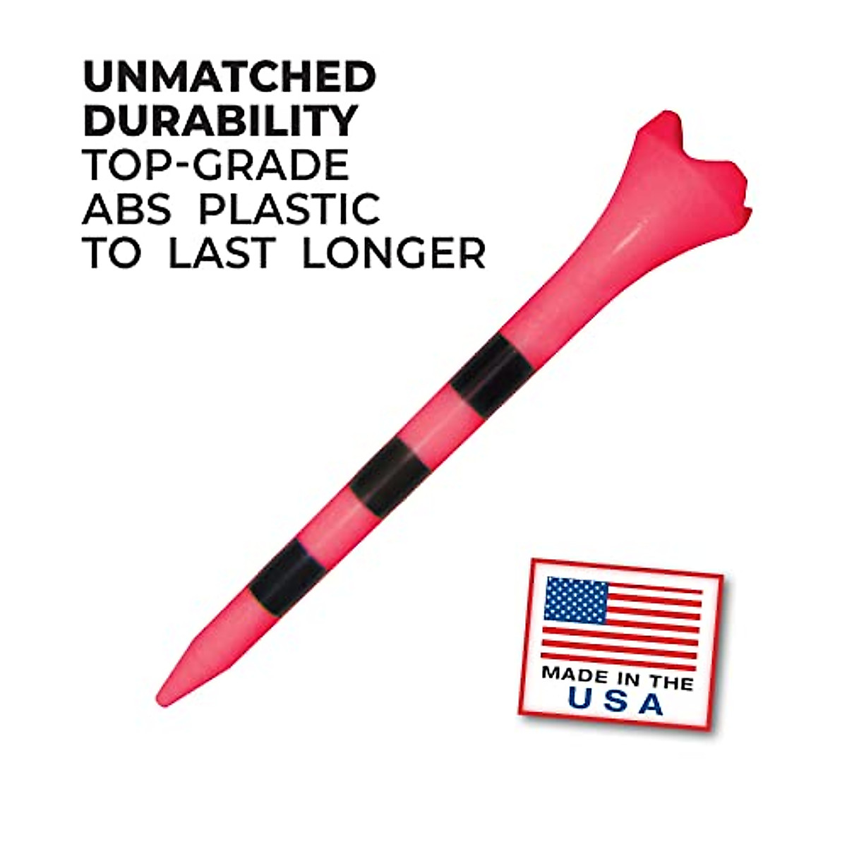 2-3/4" Pride Performance Golf Tee Striped, Citrus Pink, 100 Count