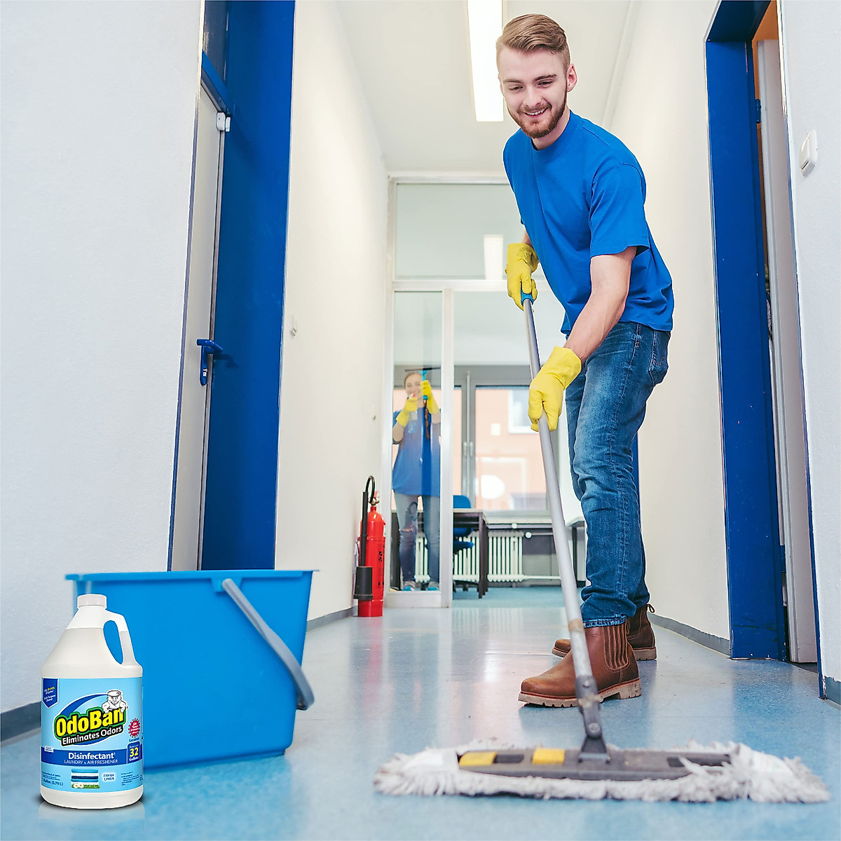 OdoBan Disinfectant Concentrate and Odor Eliminator, 1 Gallon, Fresh Linen Scent