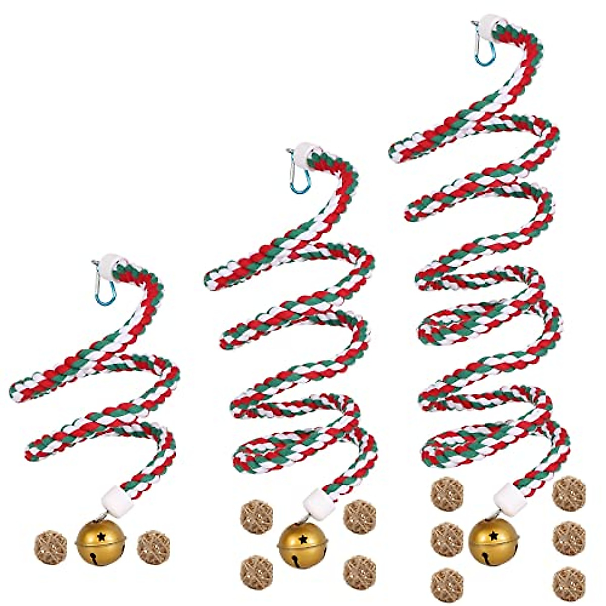 GJRGEG1Y Rope Bungee Cotton Perch for Bird. with Large Bell Climbing Toy[1 Pack] (118 inches)