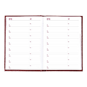 Brownline 2024 Traditional Daily/Monthly Planner, Untimed Journal, 12 Months, January to December, Perfect Binding, 8.25" x 5.75", Bright Red (CB389.RED-24)
