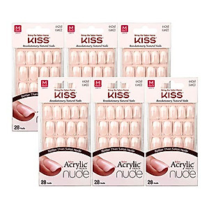 KISS Salon Acrylic Nude 28 Nails (6 PACK, KAN03)
