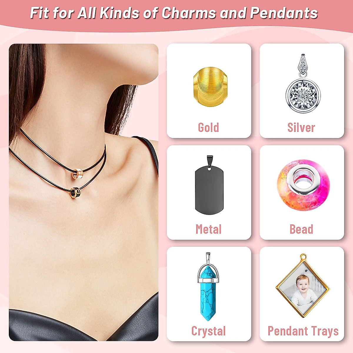 Necklace Cord, Paxcoo 50Pcs Black Necklace String Rope with Clasp, 24 Inch Black Waxed Cotton Cord Necklace Bulk for Charms Pendants, Bracelets, Necklaces, Jewelry Making Supplies and Beading Supplies