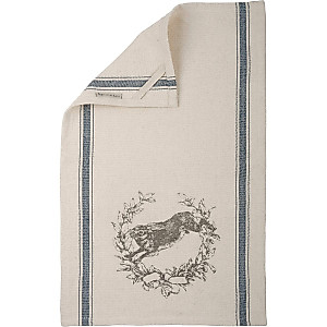 Primitives by Kathy Jumping Rabbit and Floral Crest Kitchen Towel
