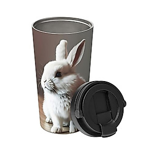 WANGZHAO cry white rabbit Print Double Wall Stainless Steel Vacuum Insulated Tumbler Cup Home Thermal Cup