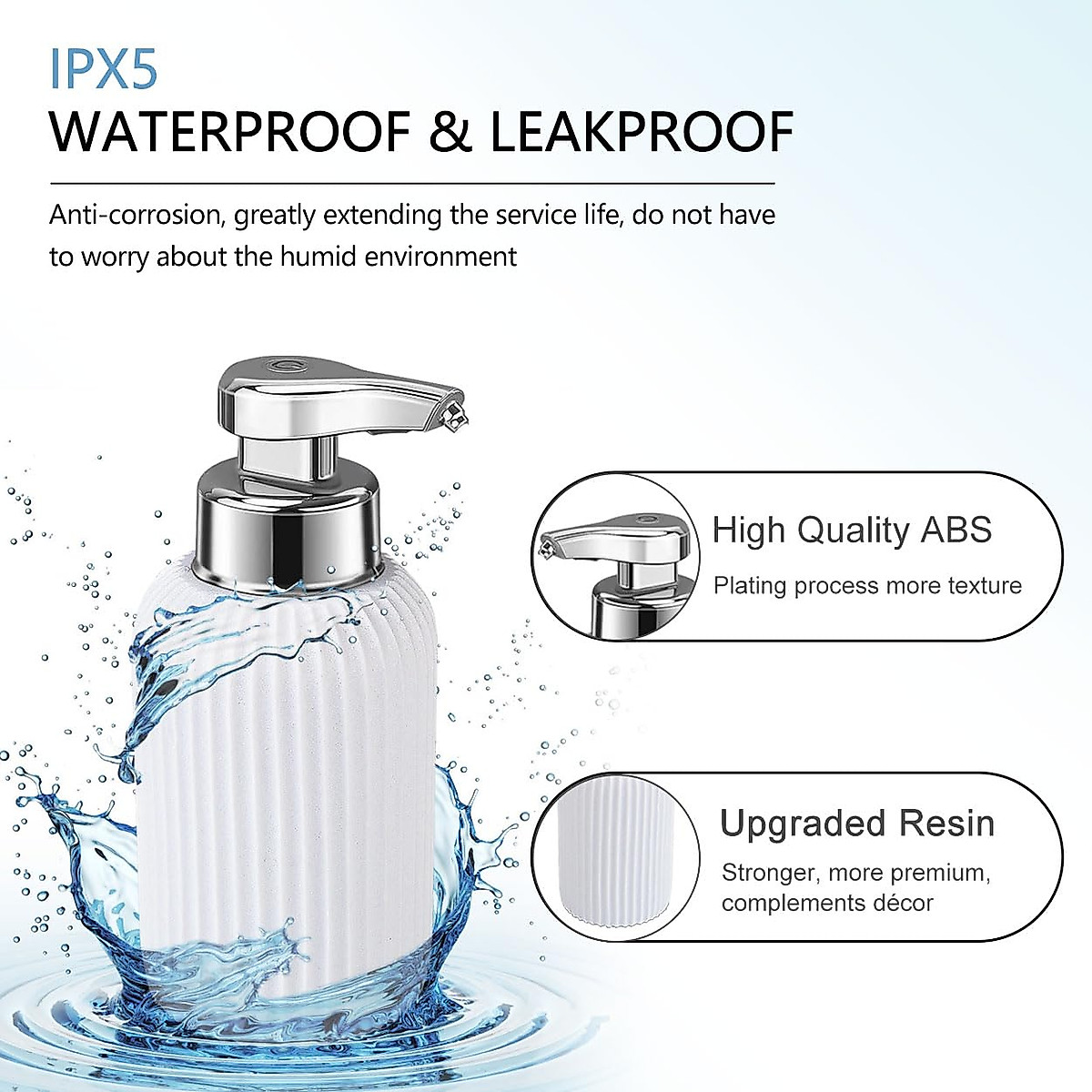 Kuxssul Automatic Foaming Soap Dispenser, 10.8oz/320ml Touchless Hand Soap Dispenser Rechargeable Foam Soap Dispenser, IPX5 Waterproof Smart Dish Soap Dispenser Electric Soap Dispenser